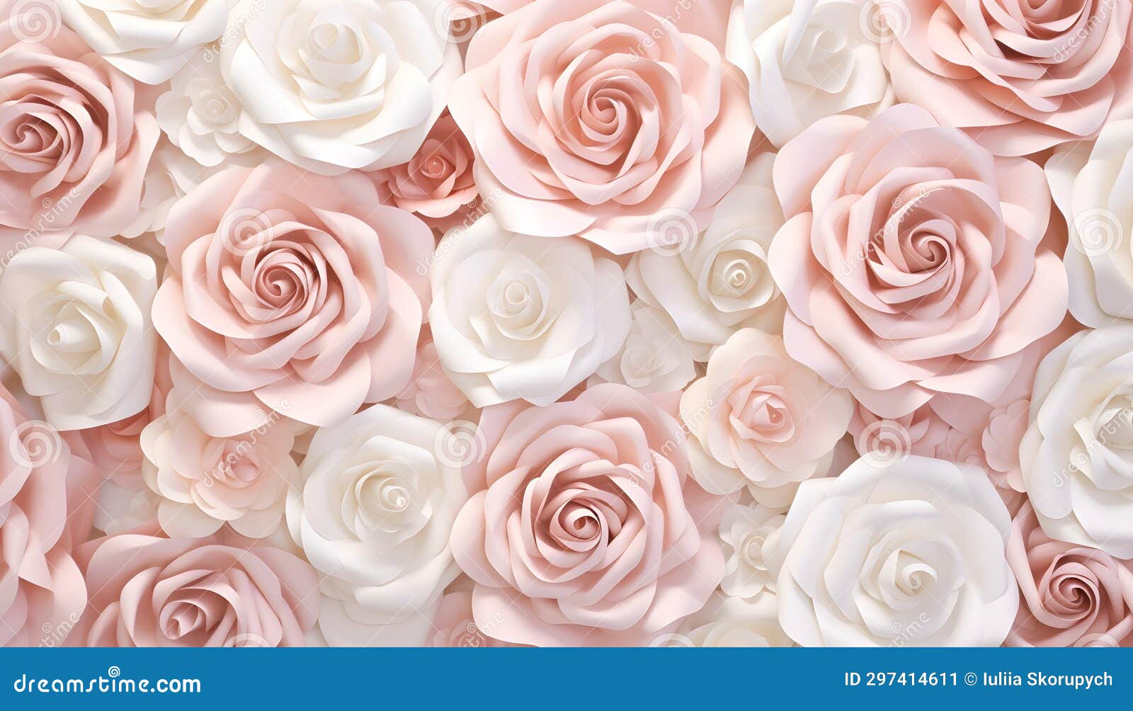 Background with Decorative Paper Rose Flowers Stock Illustration ...