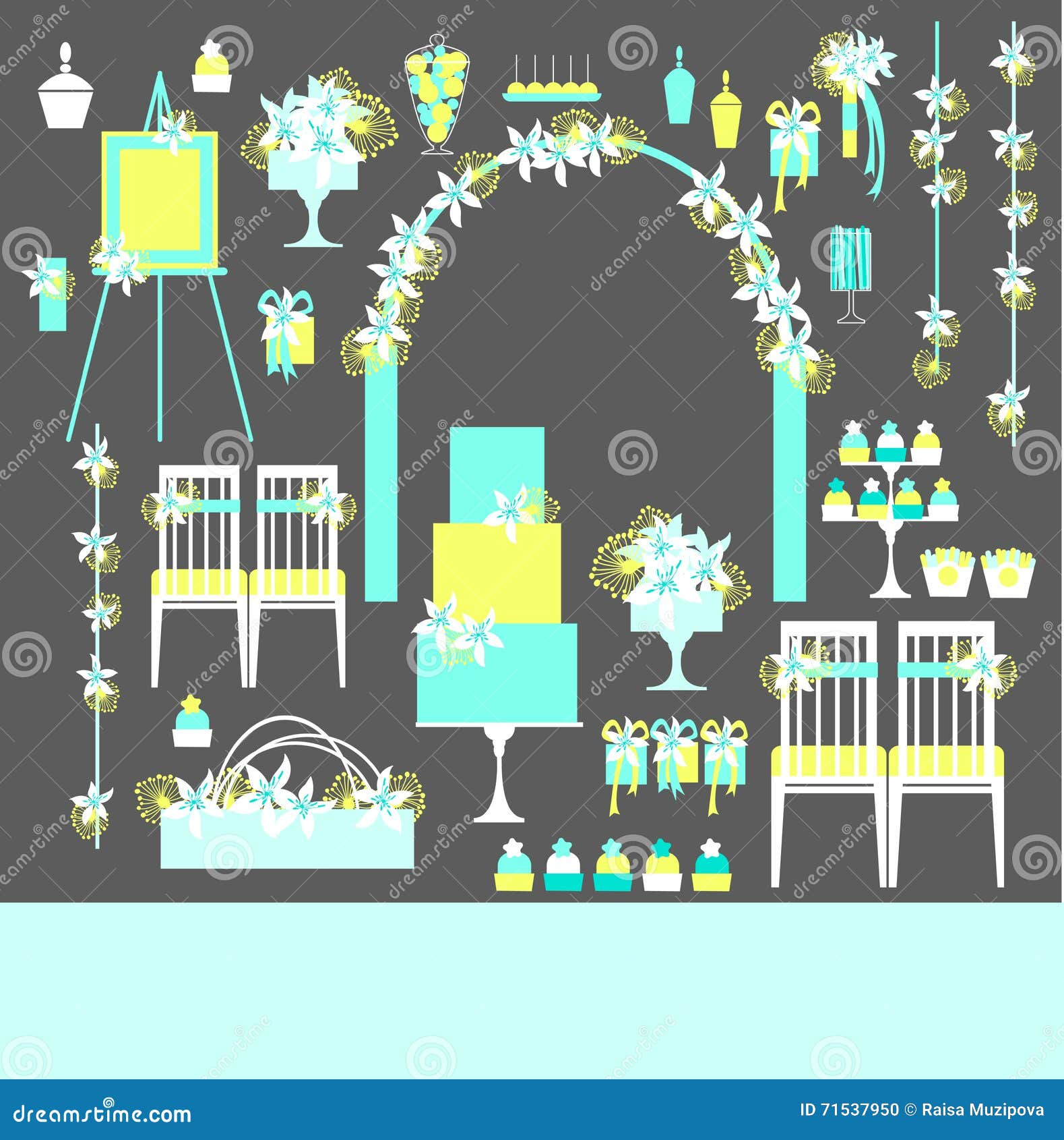 Background with Decorative Wedding Elements Stock Vector - Illustration ...