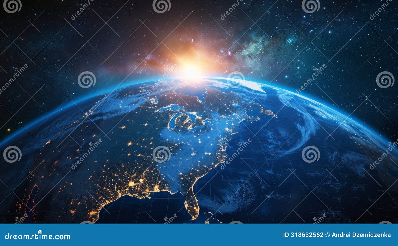 In the Background are Deep Space, Galaxy Constellations, Stars and a ...