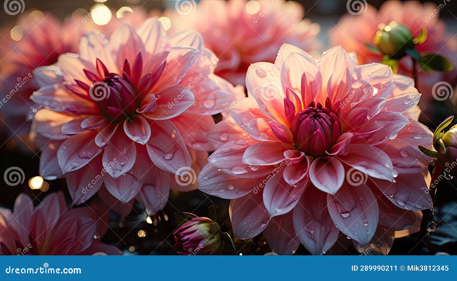 Background with Delilah Flowers. Stock Illustration - Illustration of ...