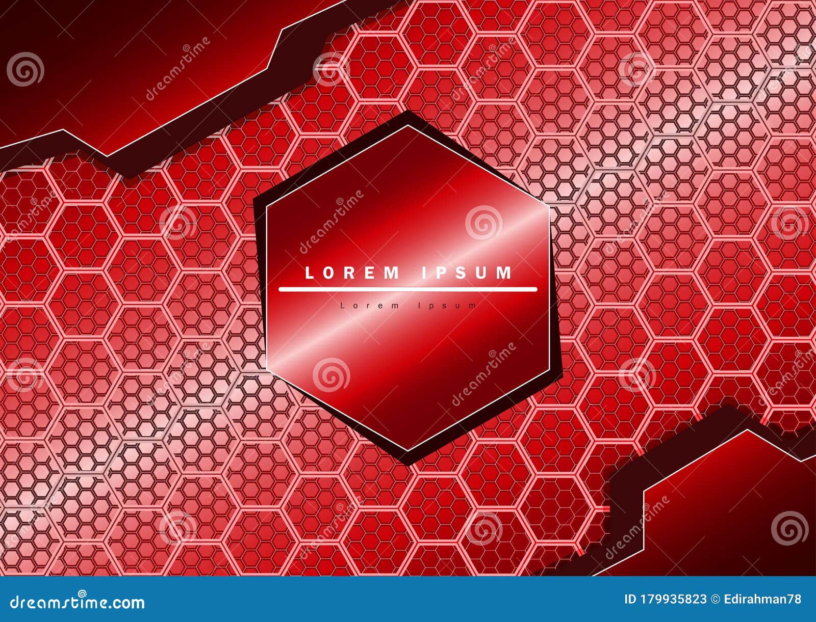 Modern Red Gradation Background with a White Honeycomb Pattern Stock ...