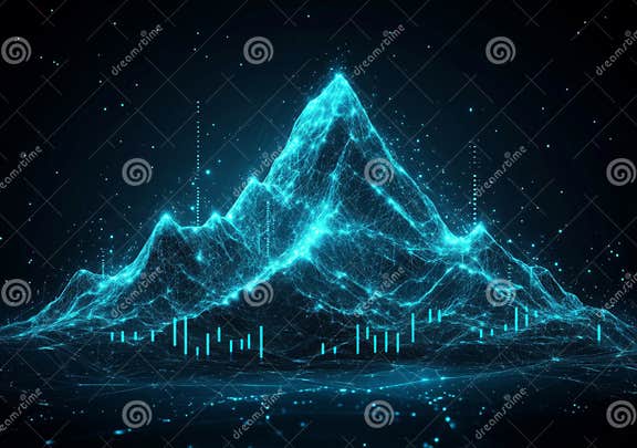 Background Design with an Abstract Technical Graph. Illustration in 3D ...