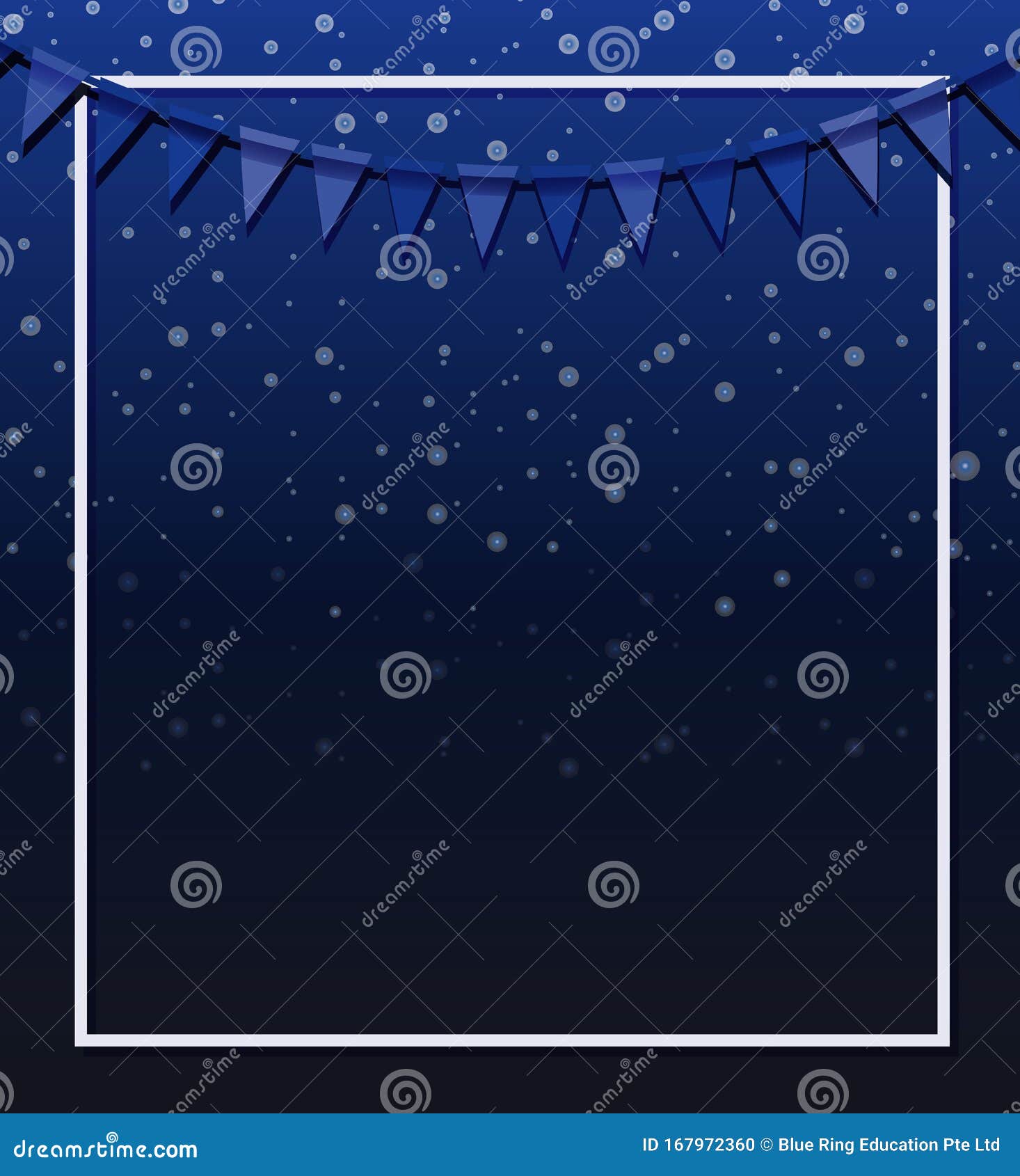 Background Design with Blue Flags and Frame Stock Vector - Illustration ...