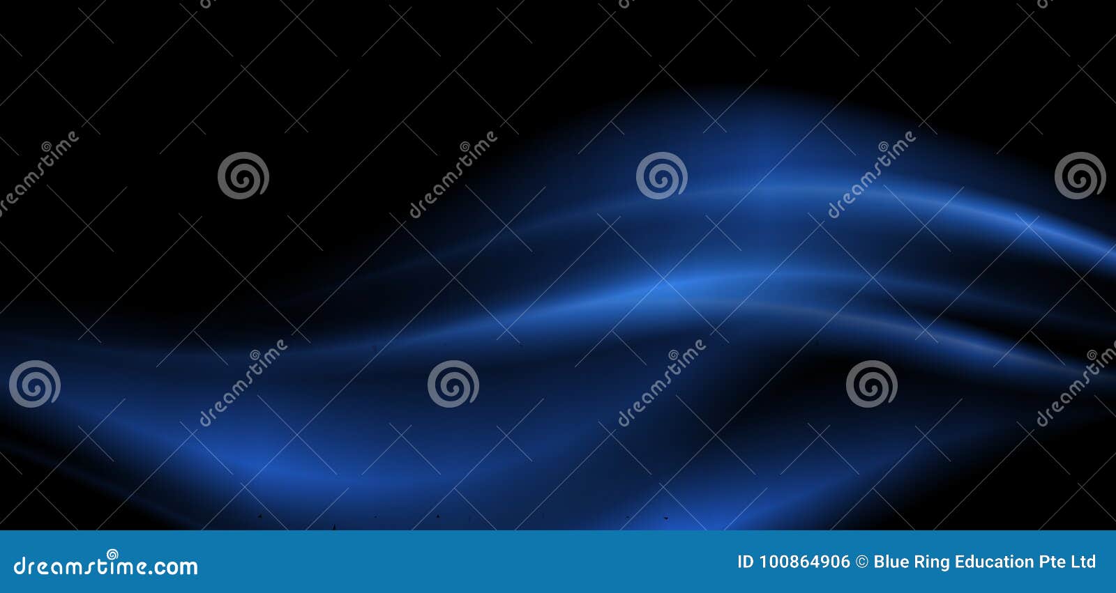 Background Design with Blue Waves on Black Background Stock Vector ...