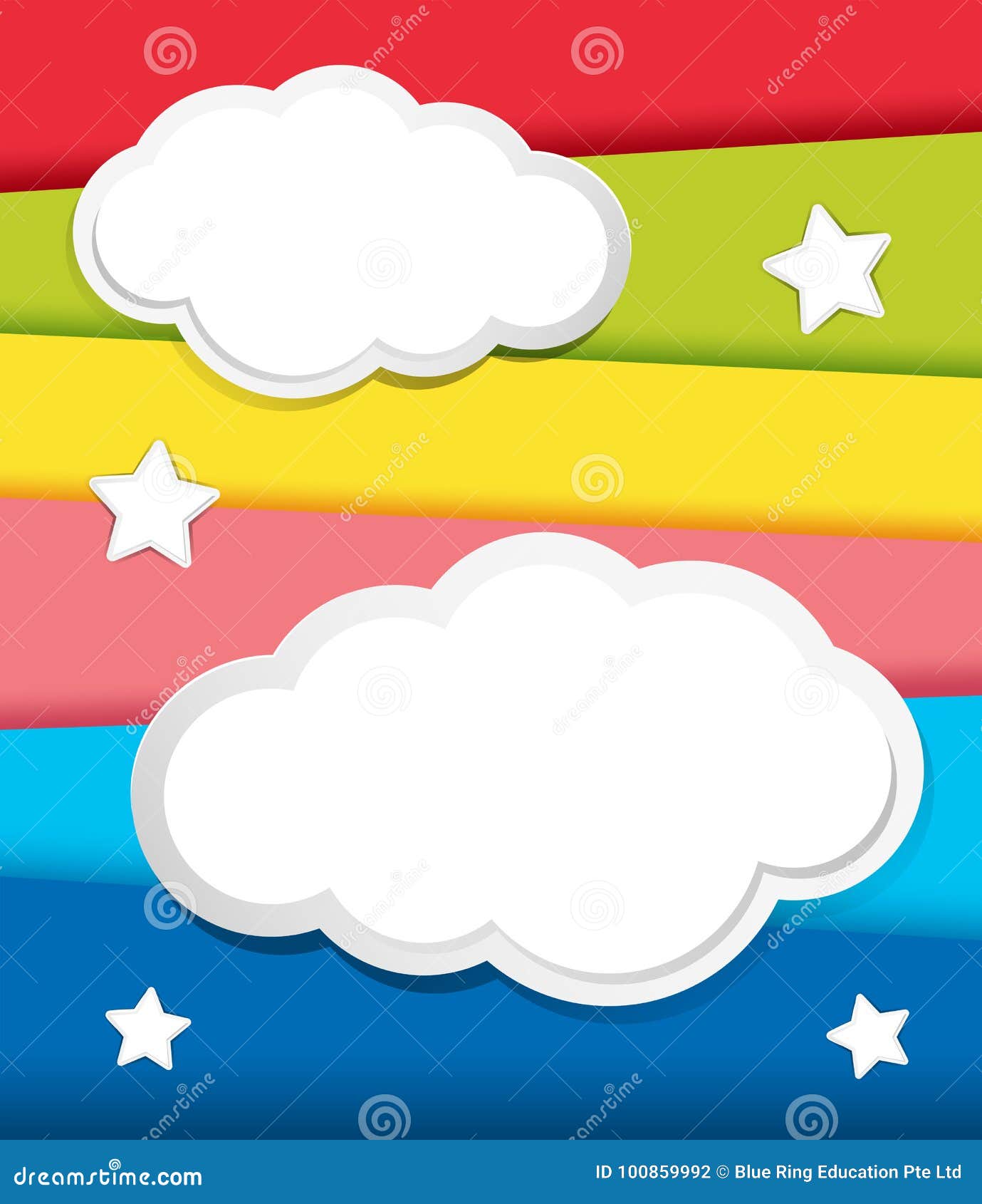 Background Design with Clouds and Stars Stock Vector - Illustration of ...