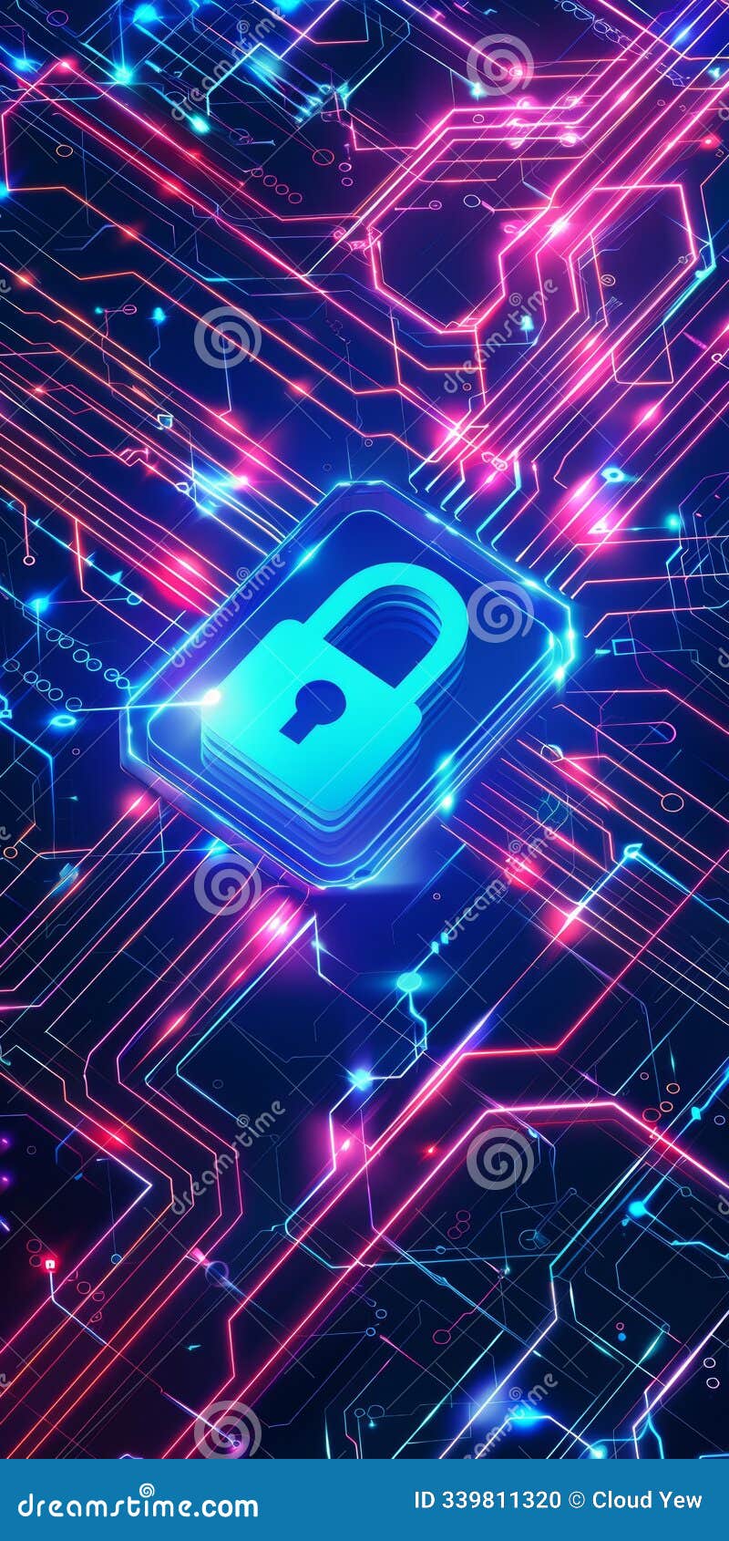 Background Design with Cybersecurity Graphics. Stock Illustration ...