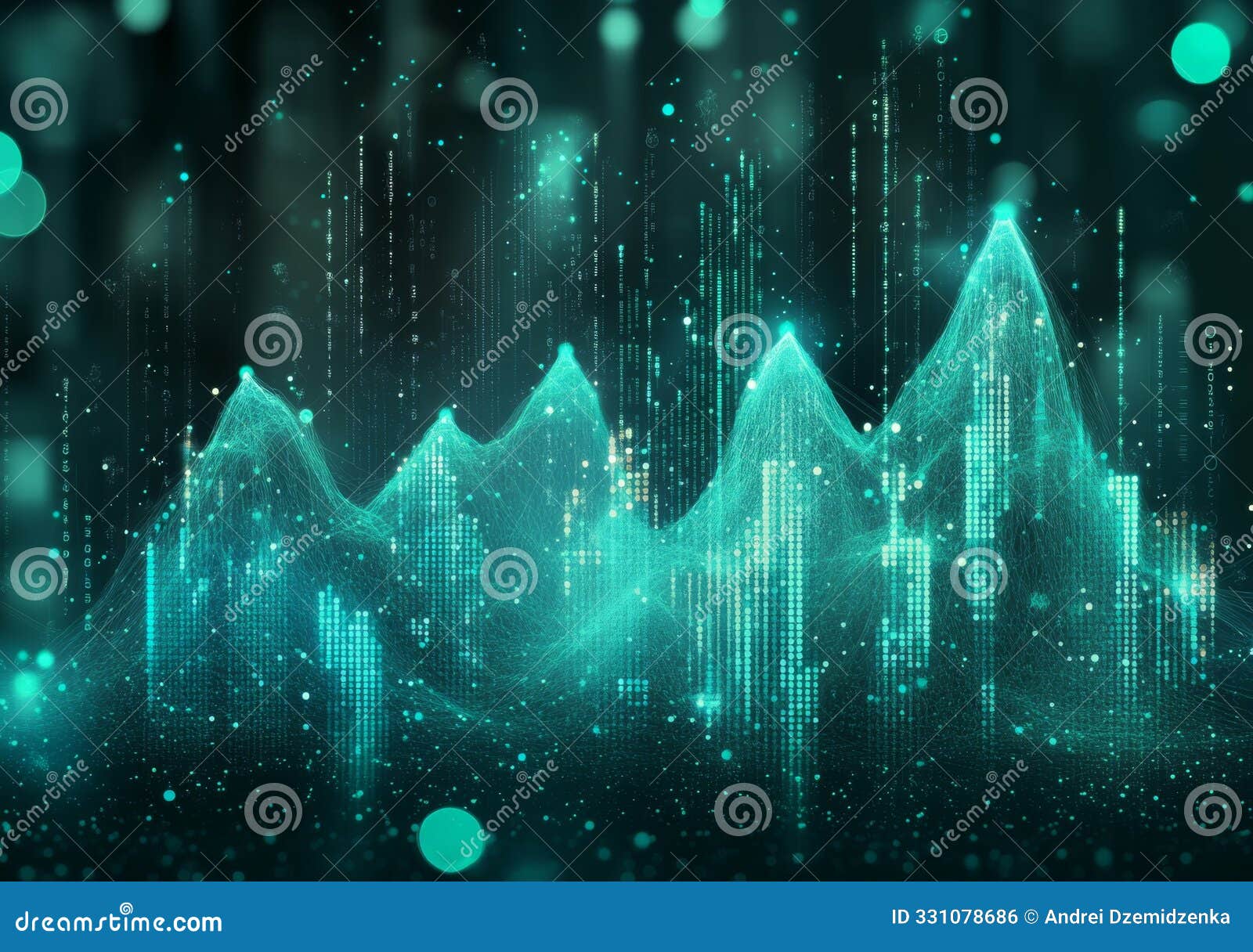 The Background Design for this 3D Illustration is an Abstract Technical ...