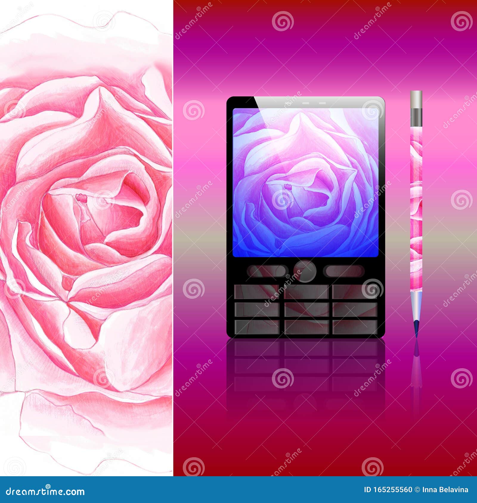 Background Design with Display Project. Bright Backdrop for Tablet ...