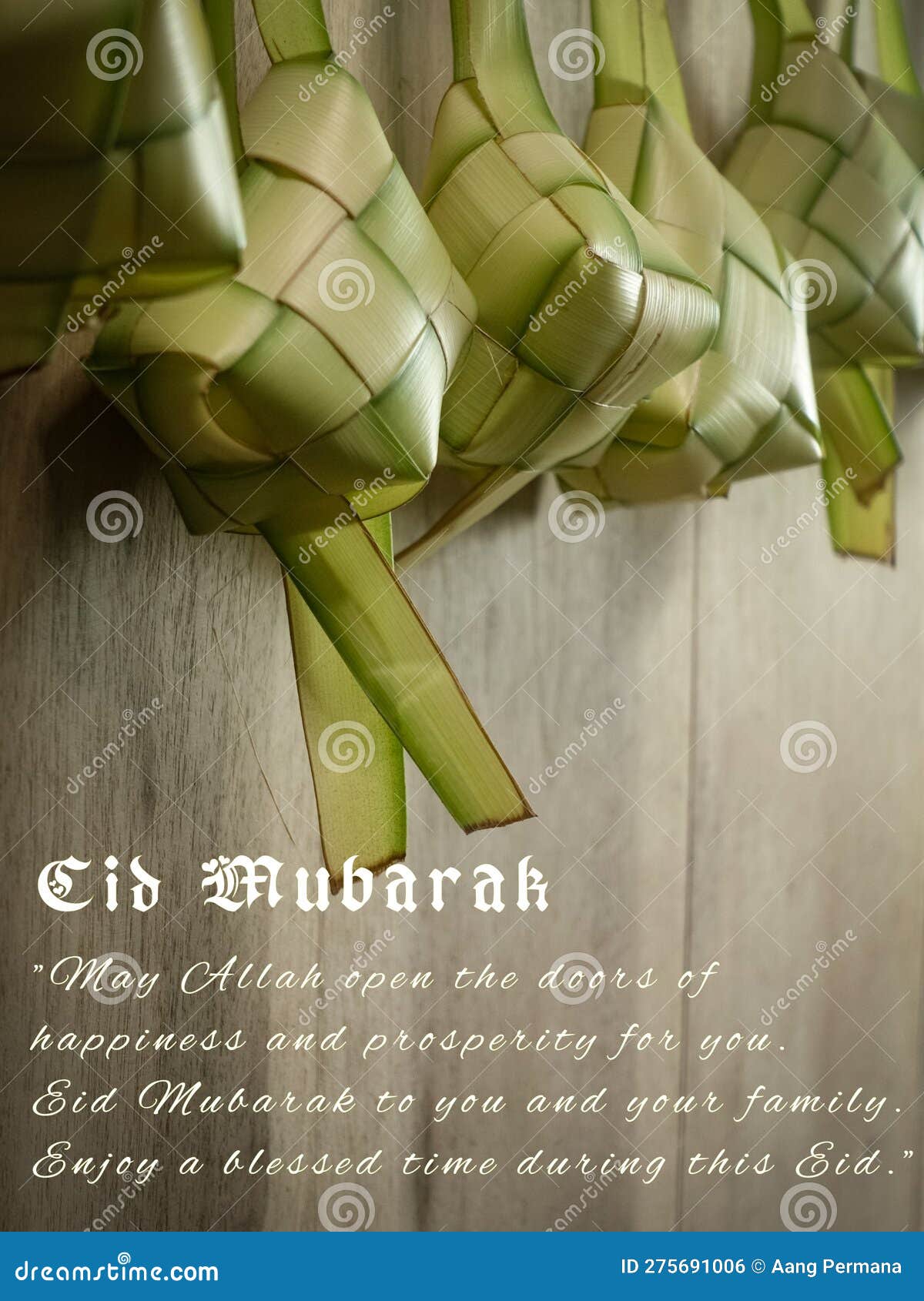 Background Design with Eid Mubarak or Eid Fitr Theme , with Ketupat ...