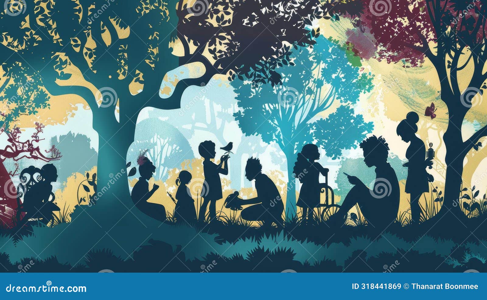 Background Design Featuring Diverse Students and Teachers, Ai Generated ...