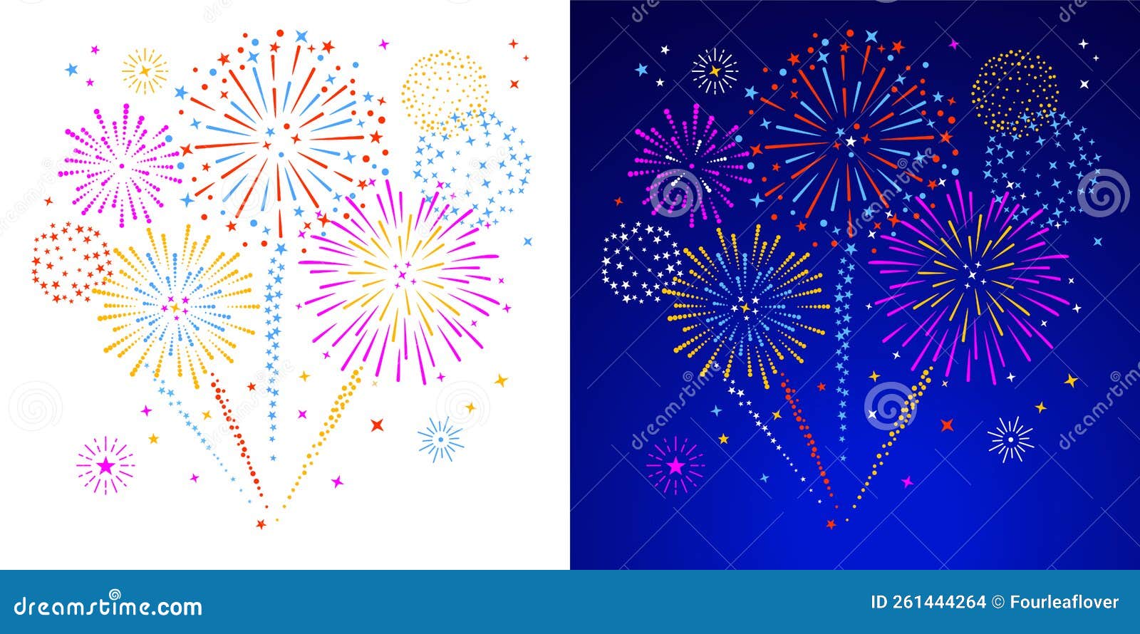 Background Design with Fireworks. Full Vector Colourful Illustration ...