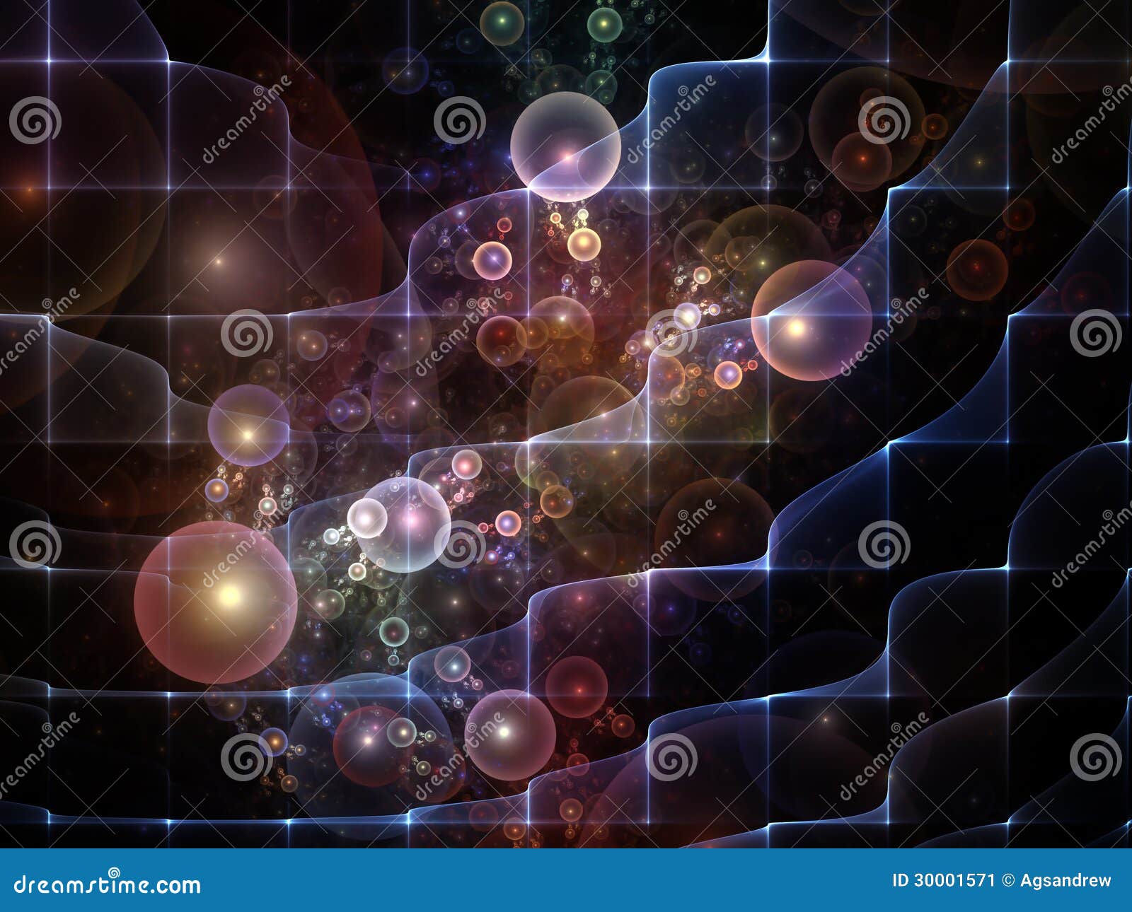 Conceptual Fractal Grid stock illustration. Illustration of template ...