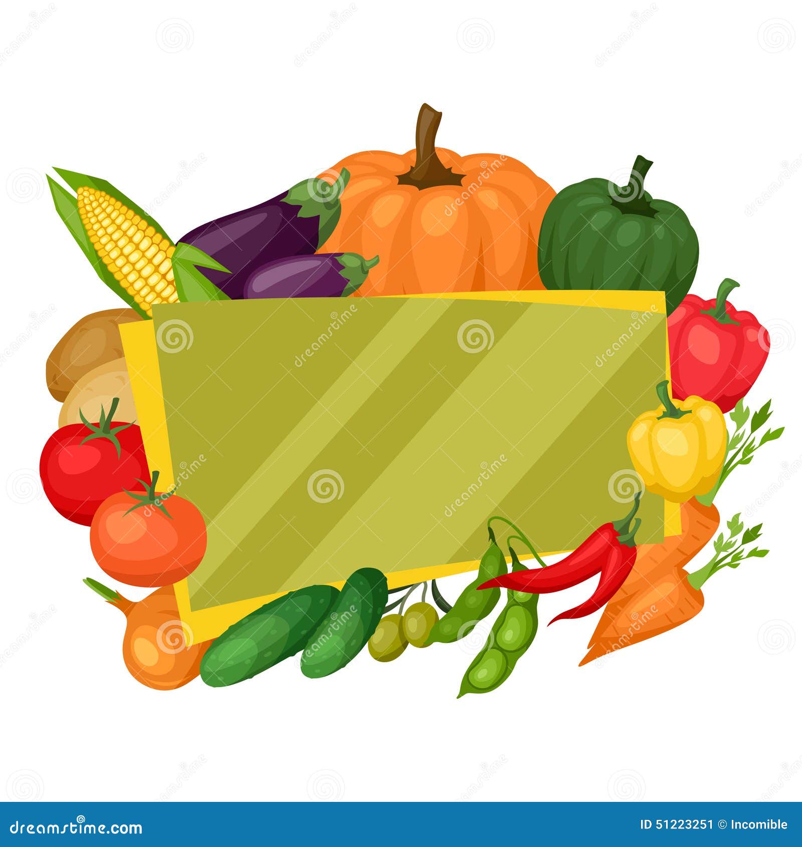 Background Design with Fresh Ripe Stylized Stock Vector - Illustration ...