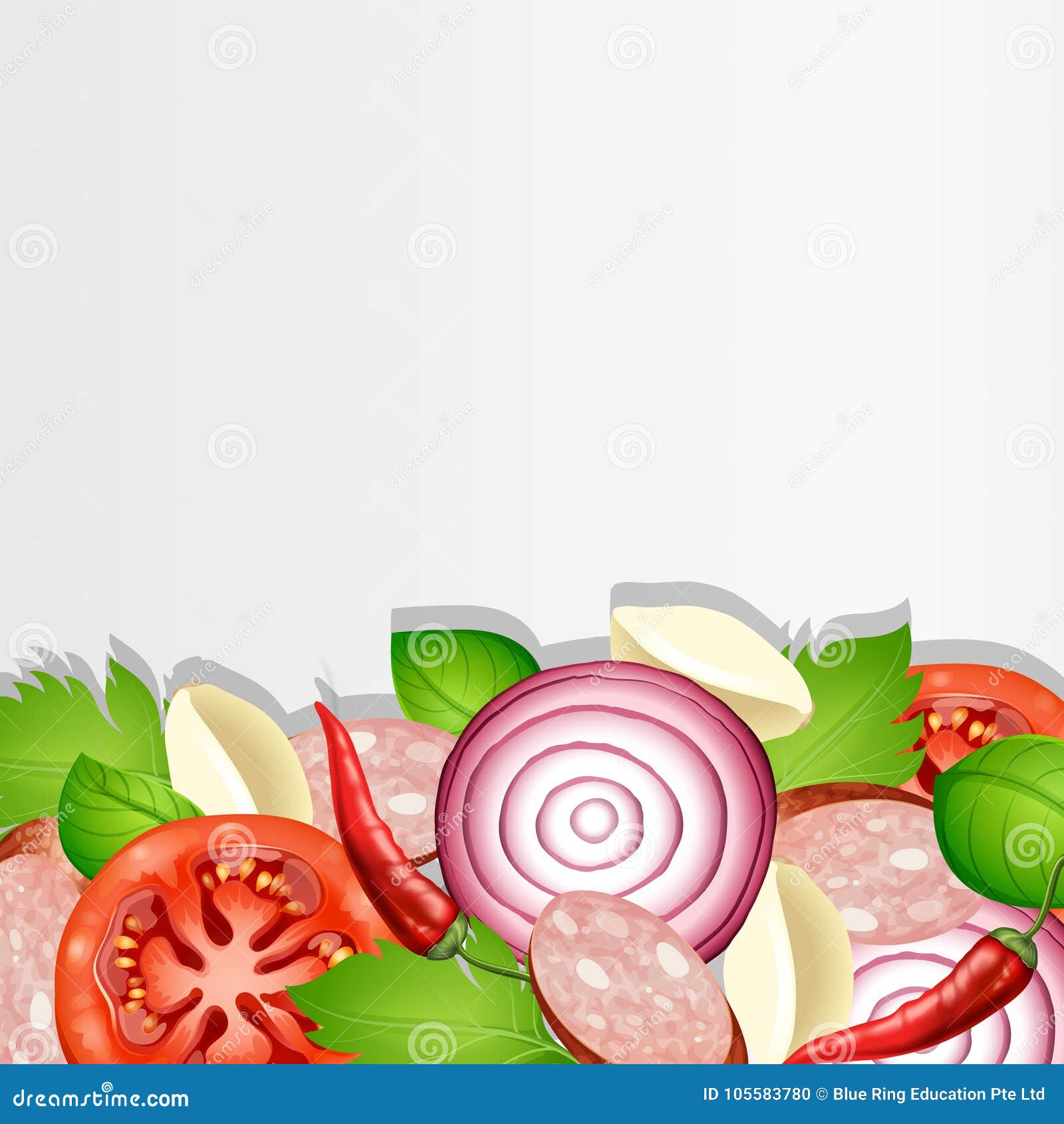 Background Design with Fresh Vegetables Stock Vector - Illustration of ...