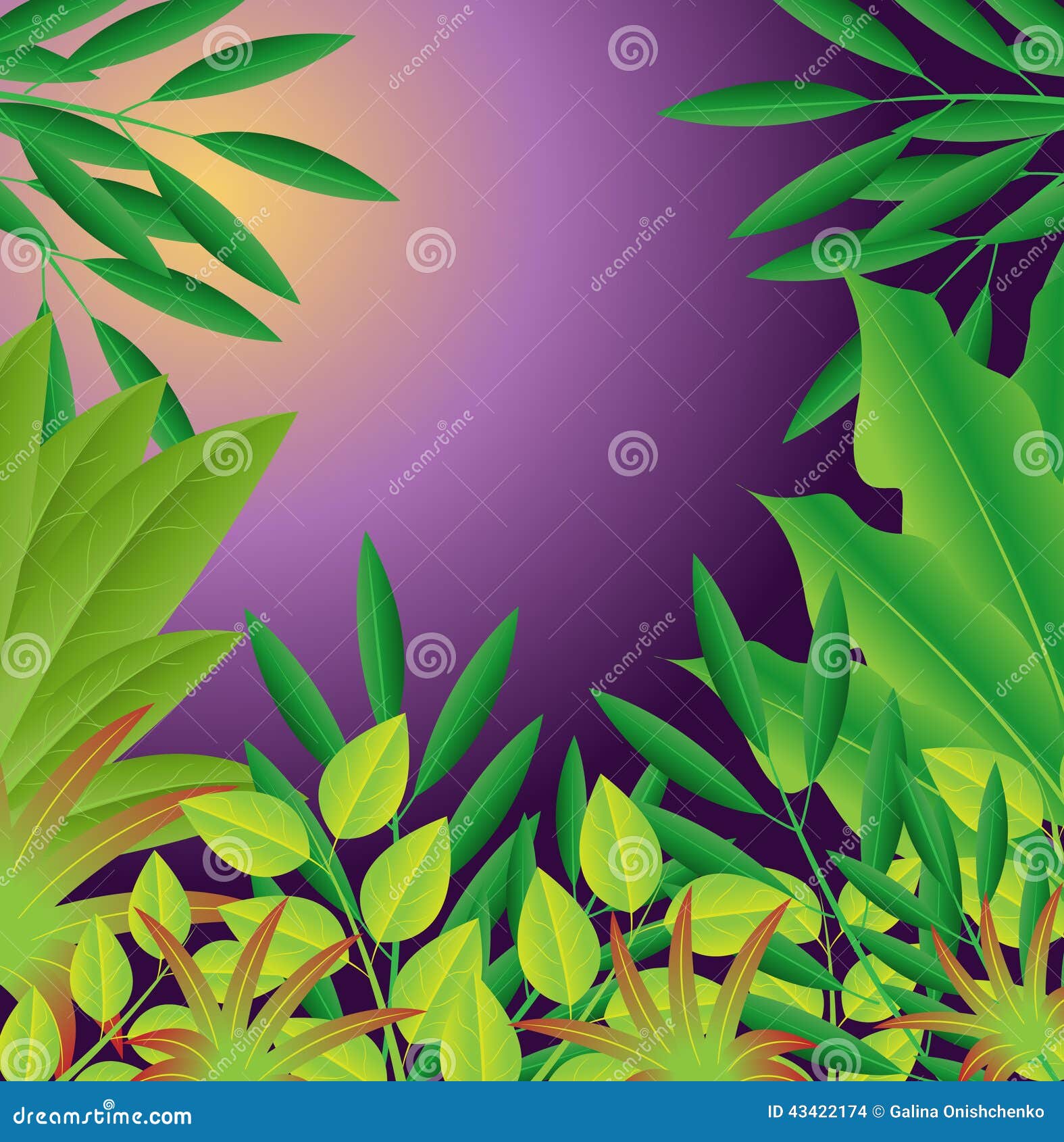 Background for a Design with Green Plants Stock Vector - Illustration ...