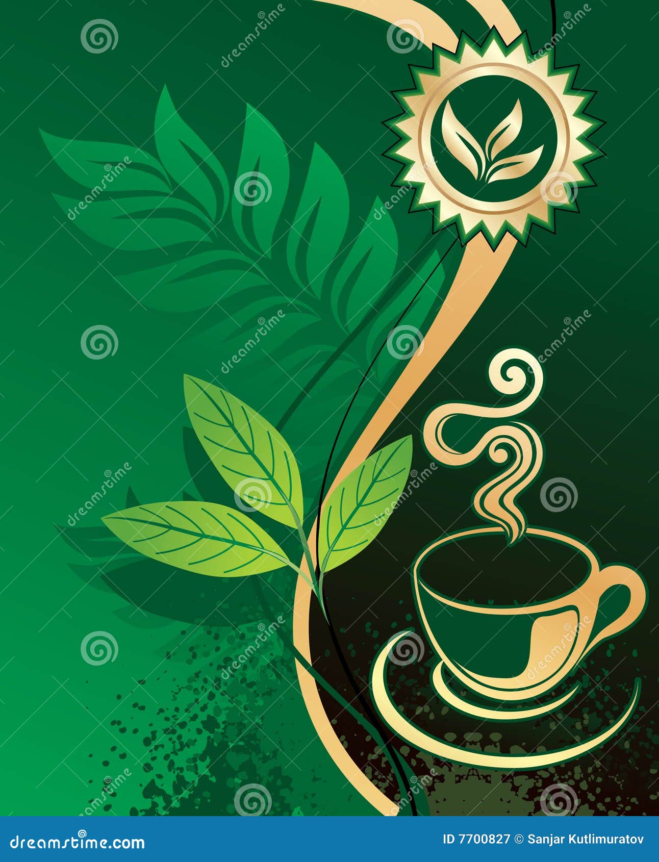 Background for Design - Green Tea Stock Vector - Illustration of ...