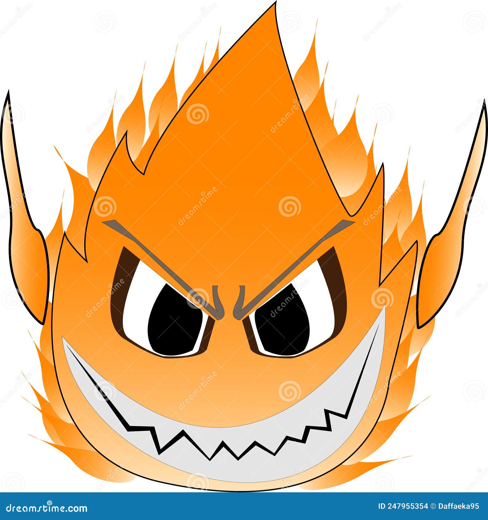 Background Design Logo Smiling Fire Character Vector Illustration ...