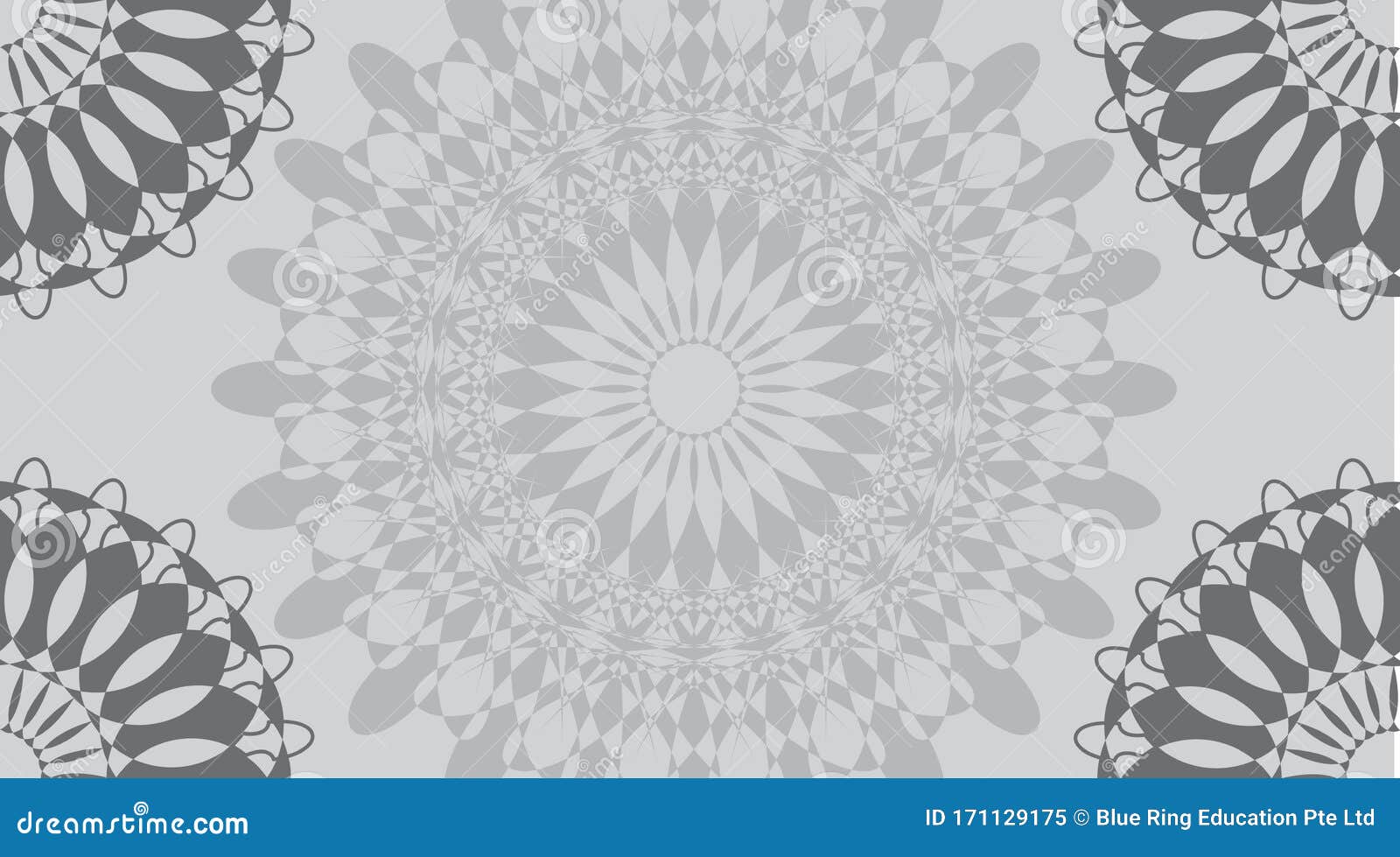 Background Design with Mandala Patterns in Gray Color Stock ...