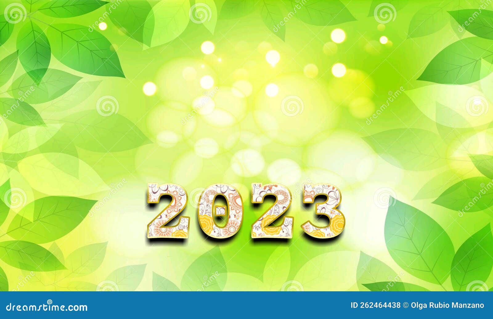 Background for Design with 2023 Number with Floral Pattern Isolated on ...