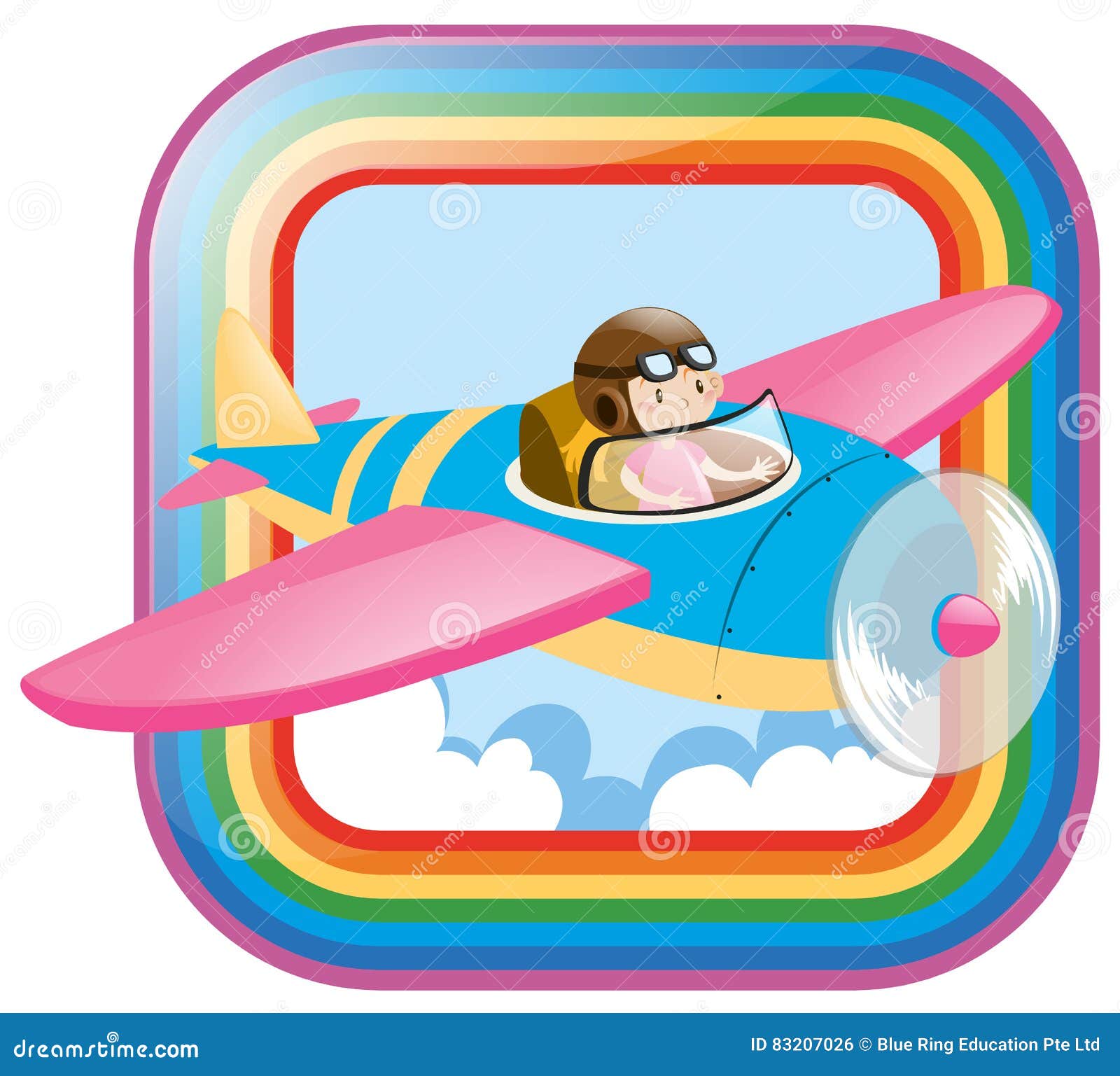 Background Design with Pilot Flying Plane Stock Vector - Illustration ...