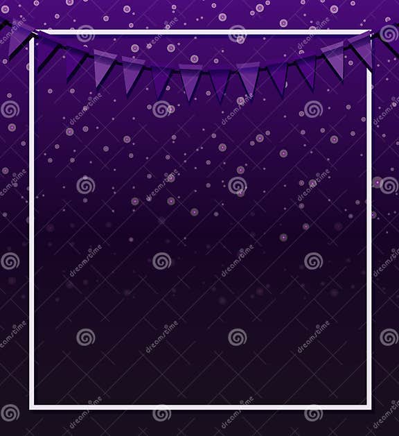 Background Design with Purple Flags and Frame Stock Vector ...