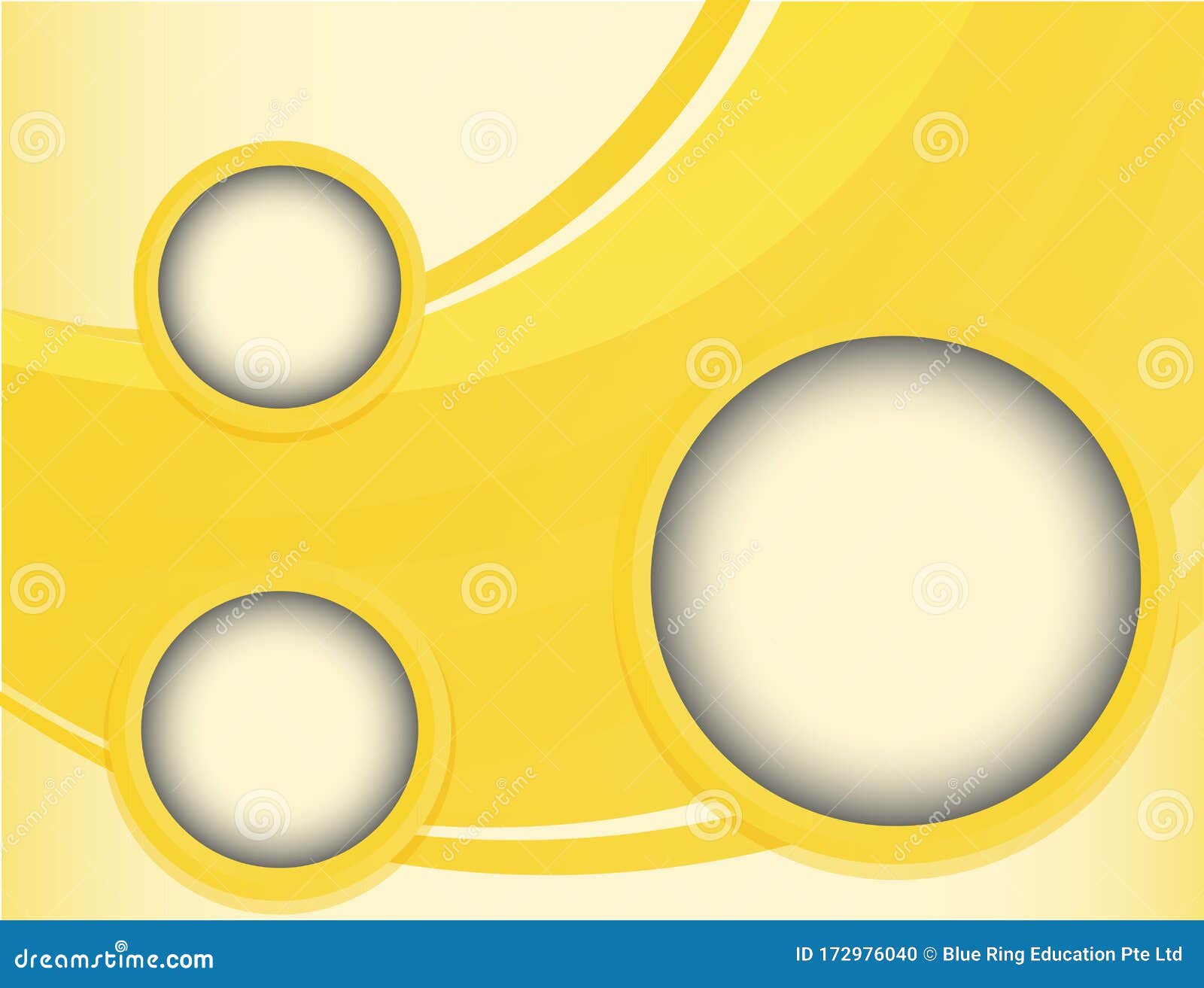 Background Design with Round Patterns in Yellow Stock Vector ...