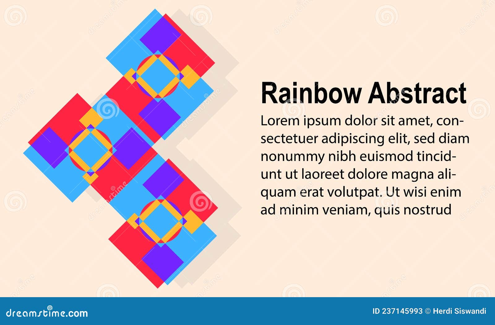 Background Design Square Circle Rainbow Abstract Stock Vector ...