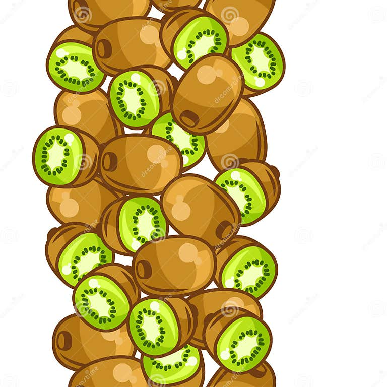 Background Design with Stylized Fresh Ripe Kiwi Stock Vector ...