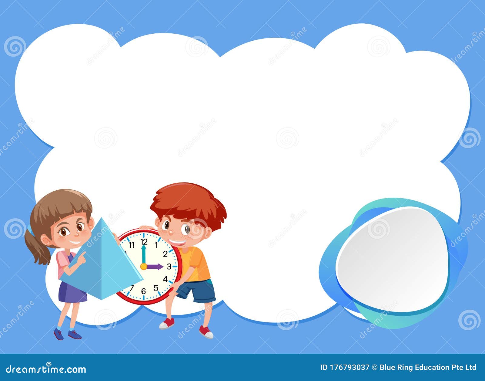 Background Design Template with Two Happy Kids Stock Vector ...