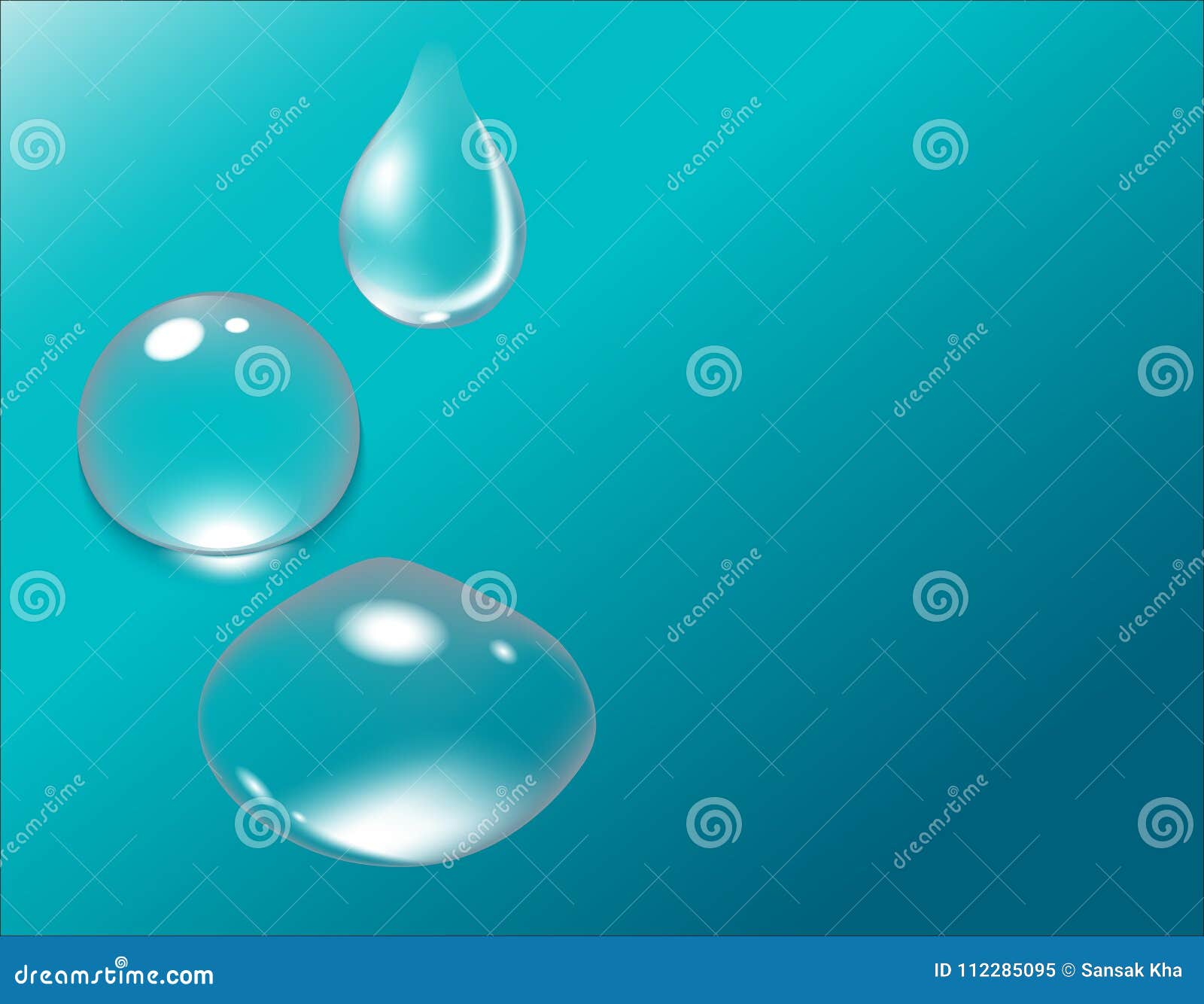 Abstract Background Design Water Drops on Blue Stock Illustration ...