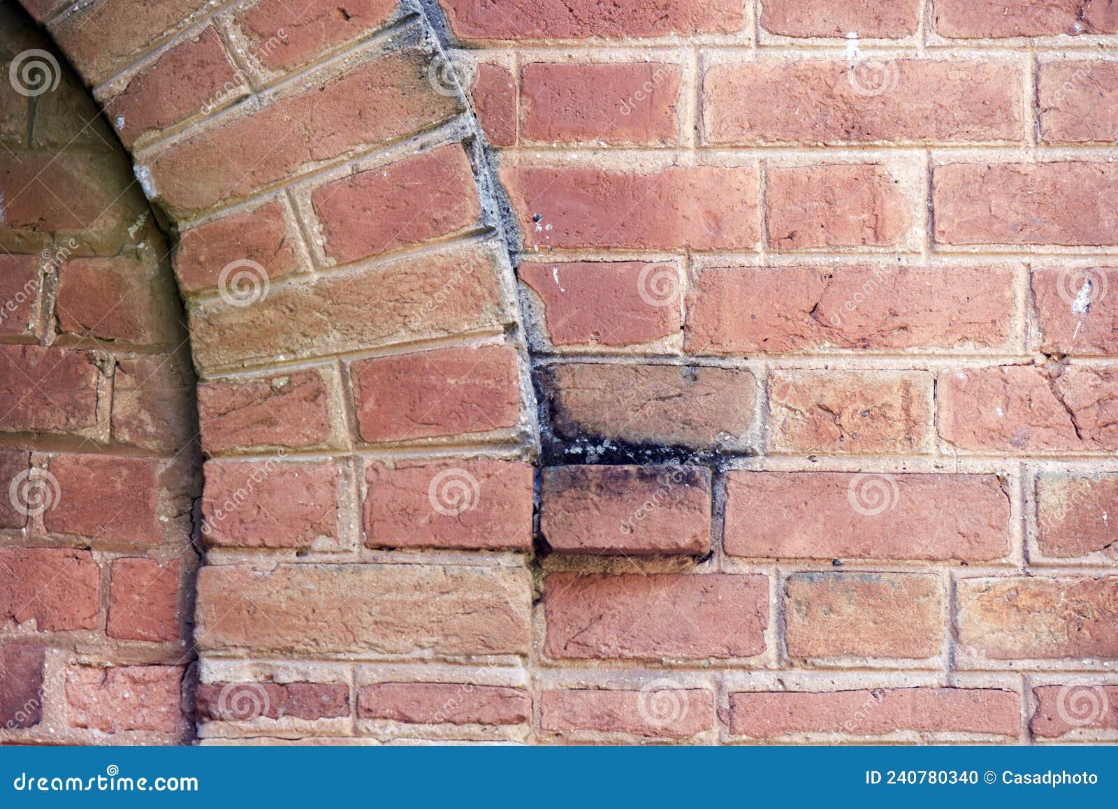 Detail of Apparent Brick Wall with Closeup of an Arc Stock Photo ...