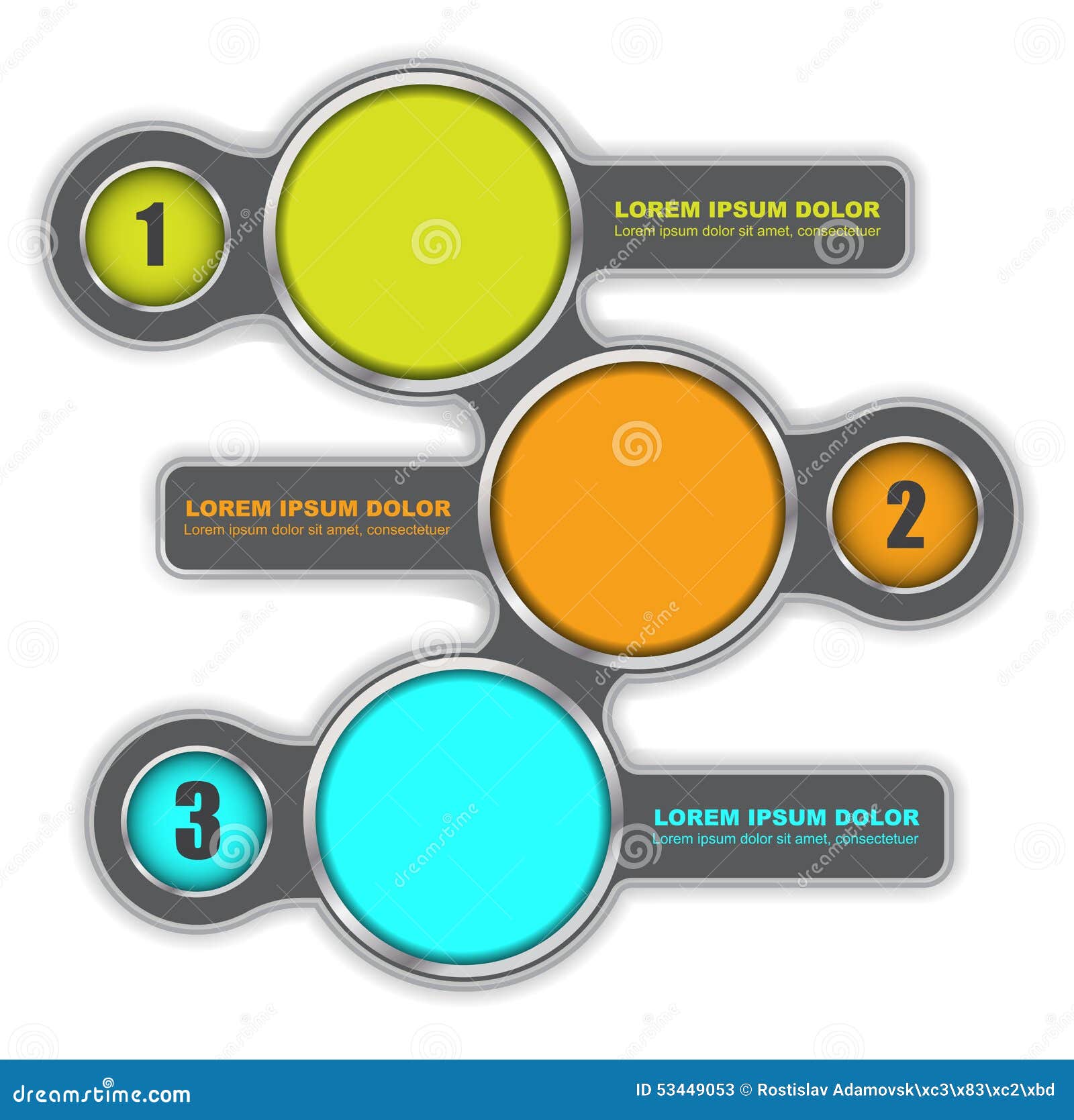 Background Diagram with Three Steps and a Place for Text Stock Vector ...
