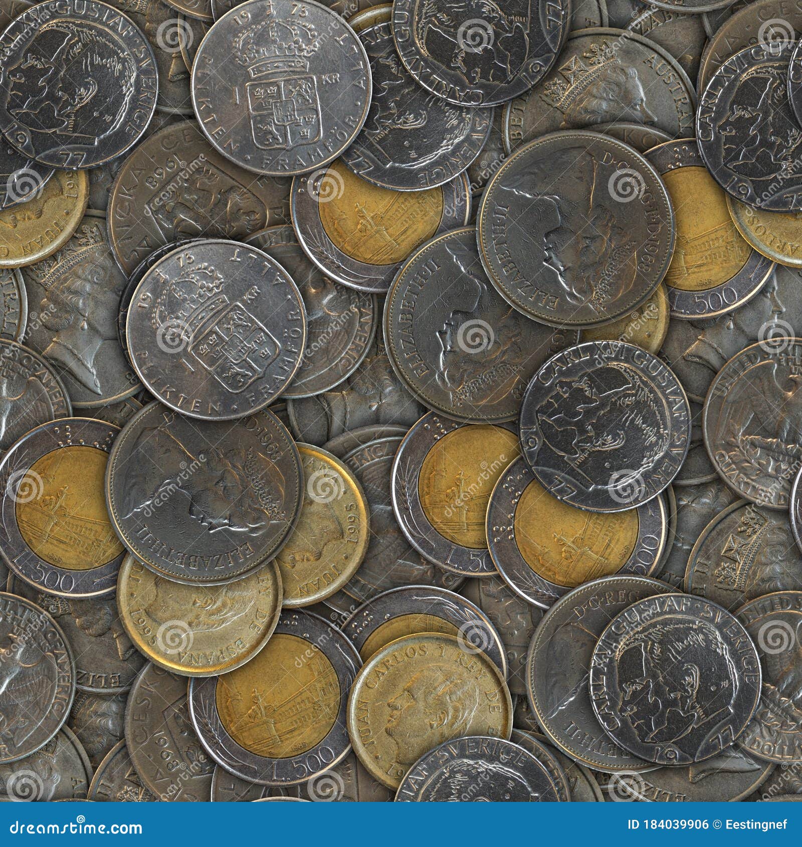 Background of Different Coins Stock Photo - Image of gold, silver ...