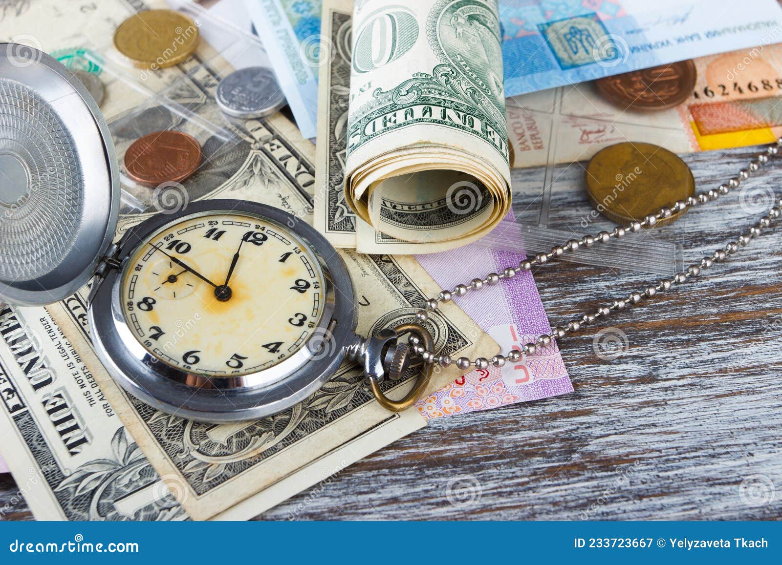 Background from Different Collector Coins and Banknotes Stock Image ...