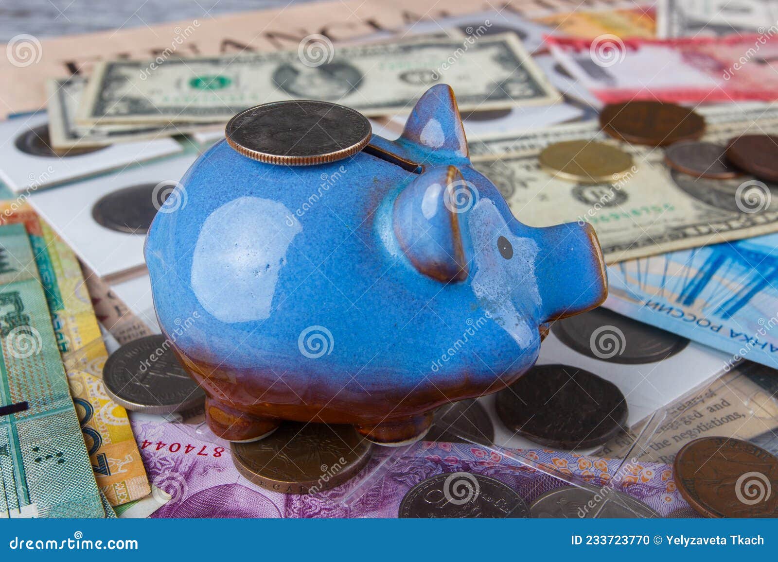 Background from Different Collector Coins and Banknotes Stock Photo ...