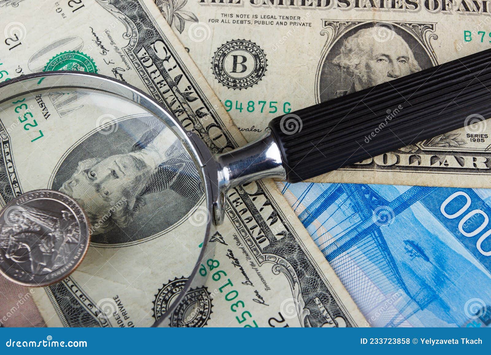 Background from Different Collector Coins and Banknotes Stock Photo ...