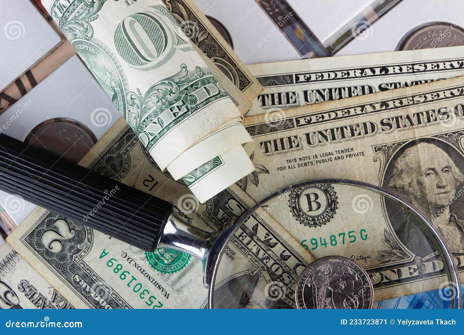 Background from Different Collector Coins and Banknotes Stock Image ...