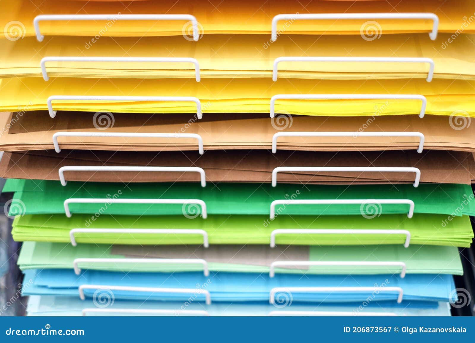 Background with Different Color Papers on the Counter in Art Store ...