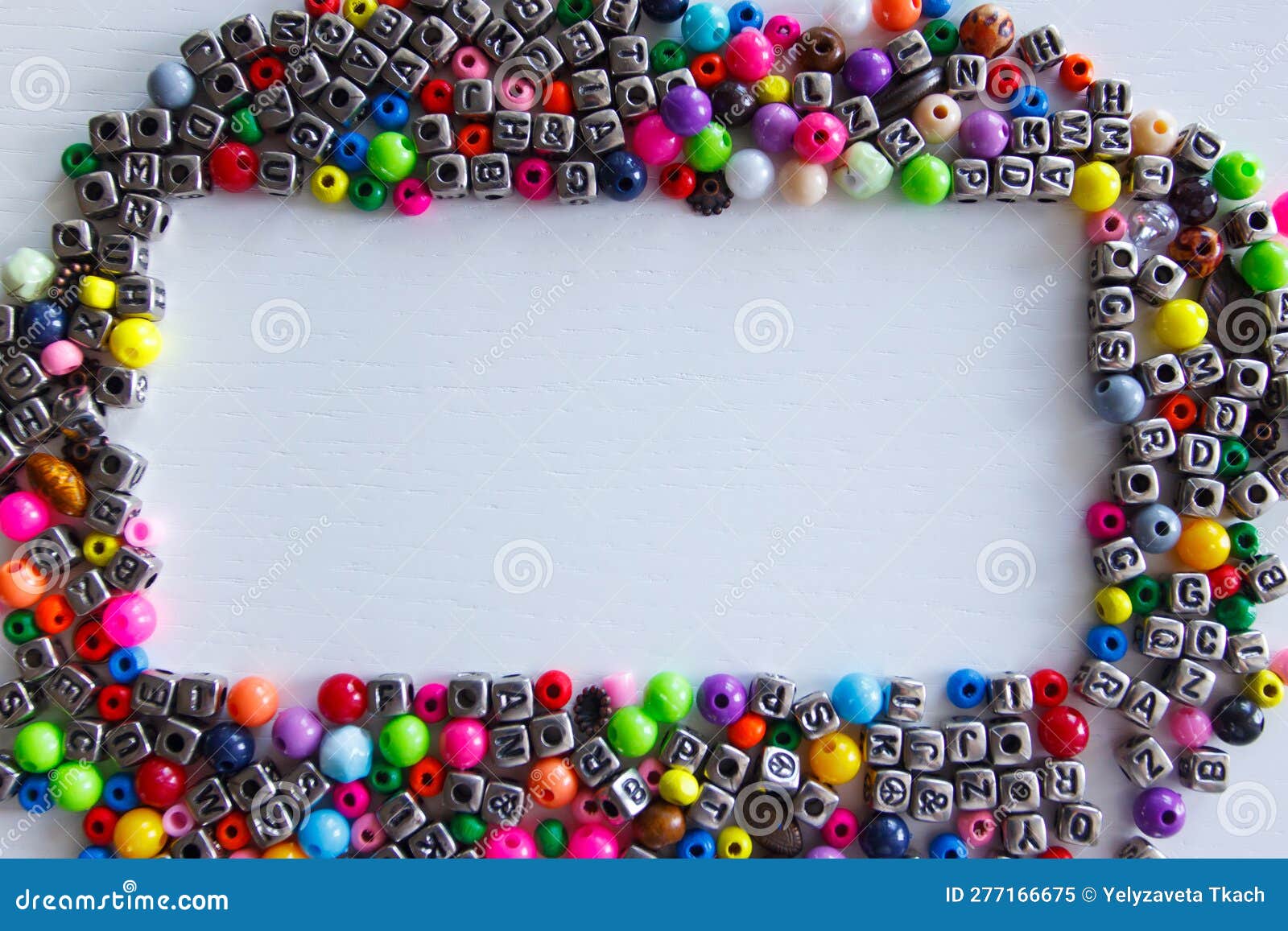 Background from Different Colored Beads with Numbers and Symbols Stock ...