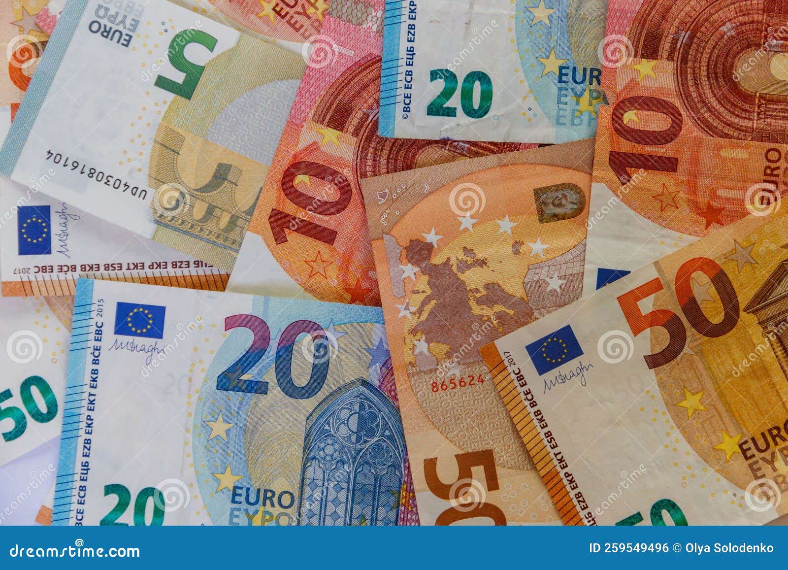 Background of Different Euro Banknotes Stock Photo - Image of five ...
