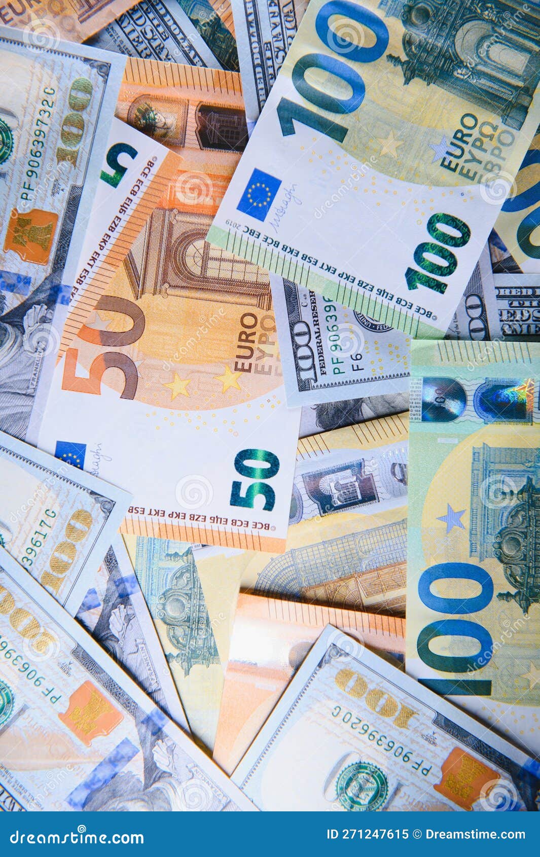 Background of the Different Euro Banknotes Stock Image - Image of ...