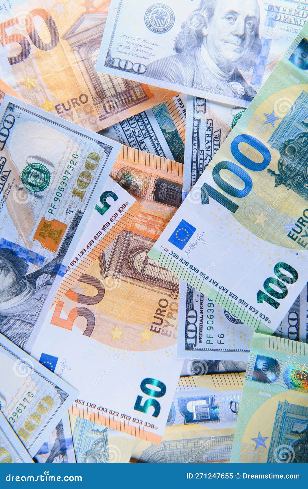 Background of the Different Euro Banknotes Stock Image - Image of ...