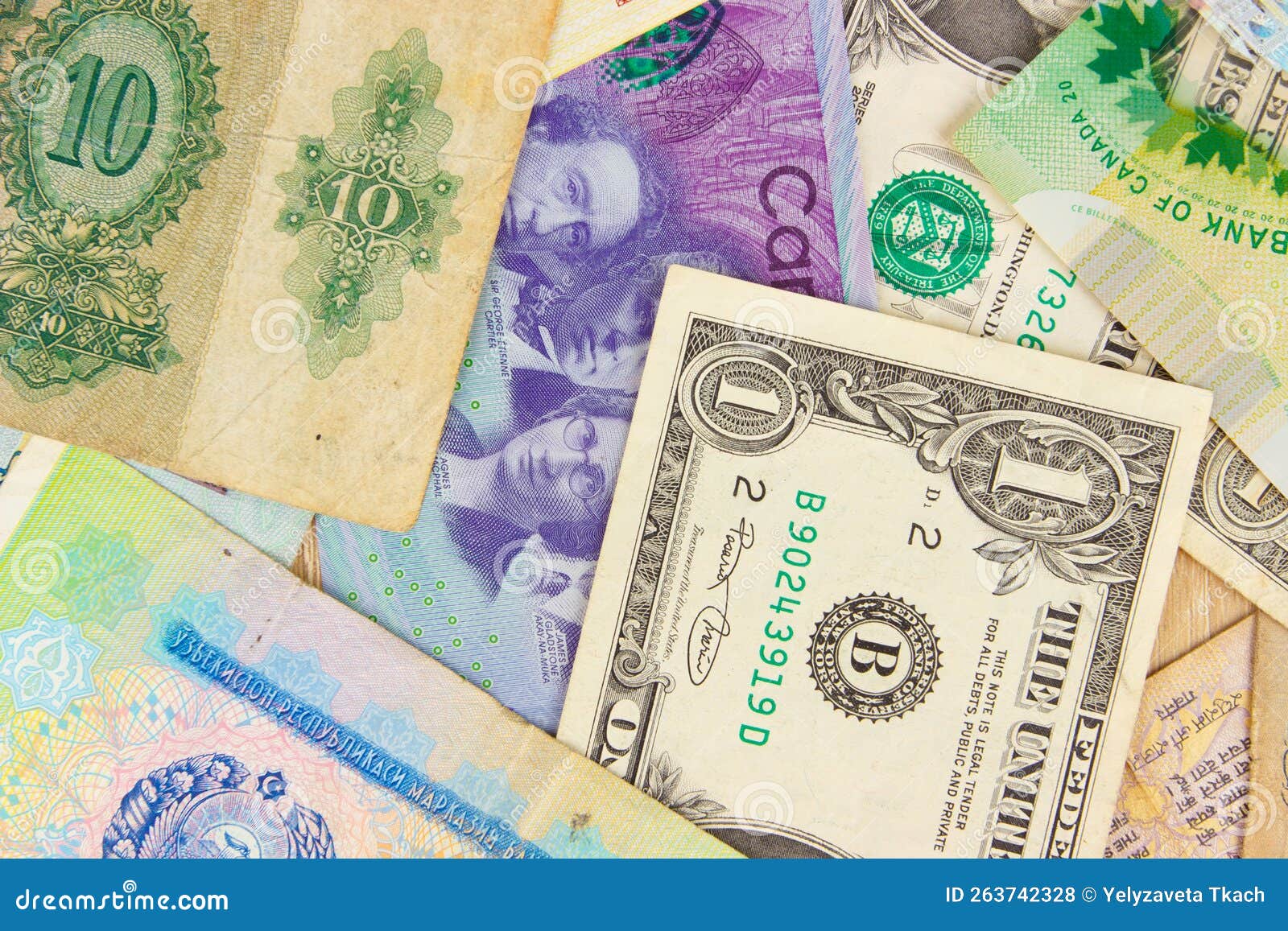 Background from Different Money Banknotes from All Over the World Stock ...