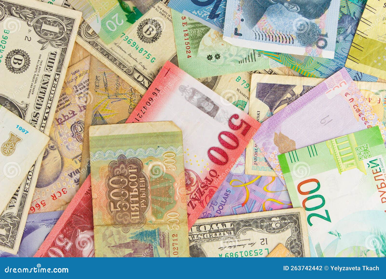 Background from Different Money Banknotes from All Over the World Stock ...