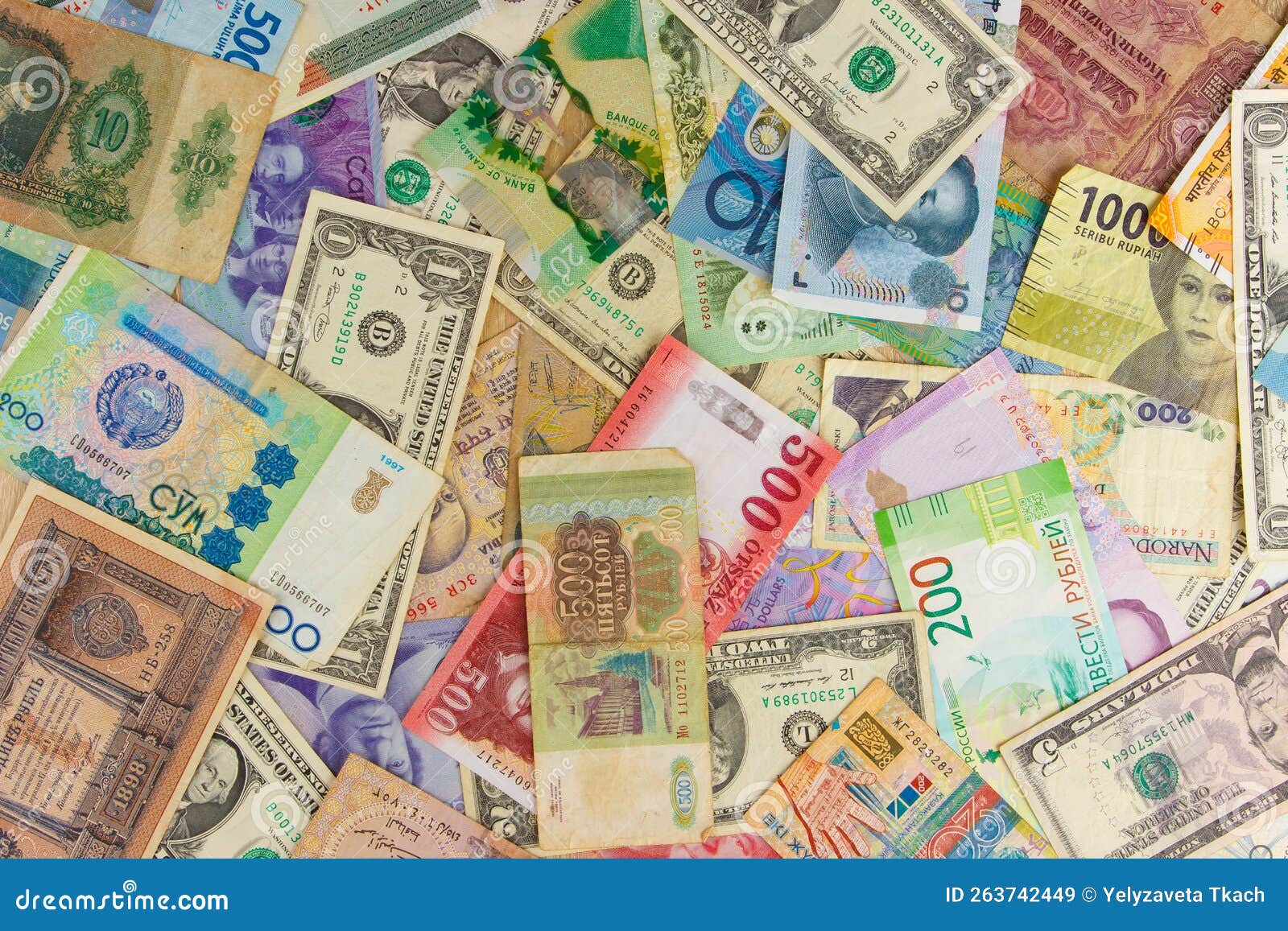 Background from Different Money Banknotes from All Over the World Stock ...