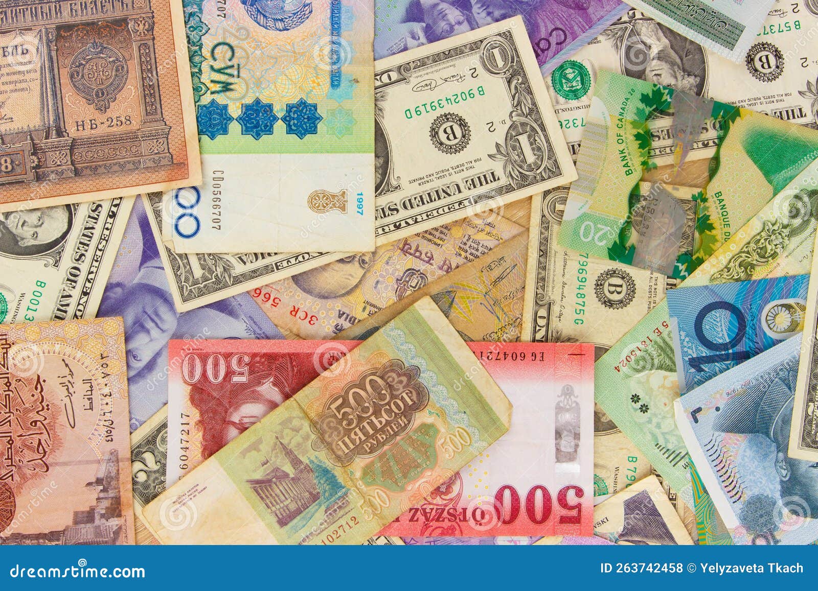 Background from Different Money Banknotes from All Over the World Stock ...