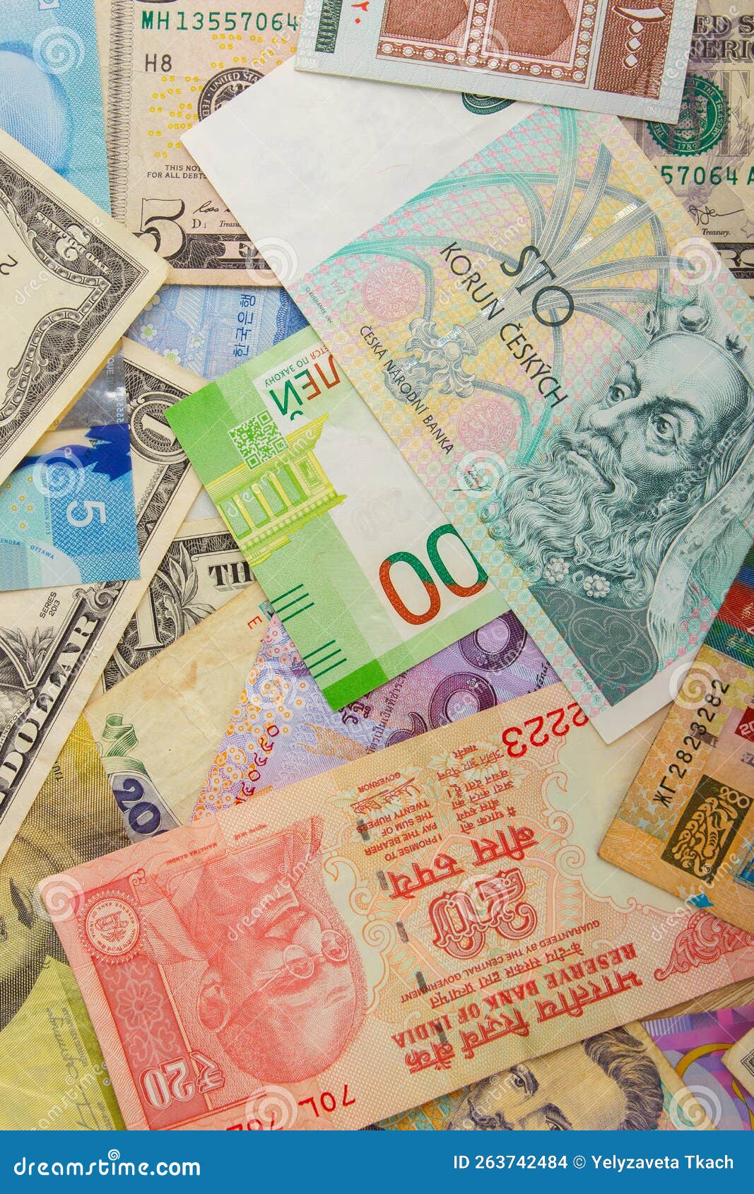 Background from Different Money Banknotes from All Over the World Stock ...