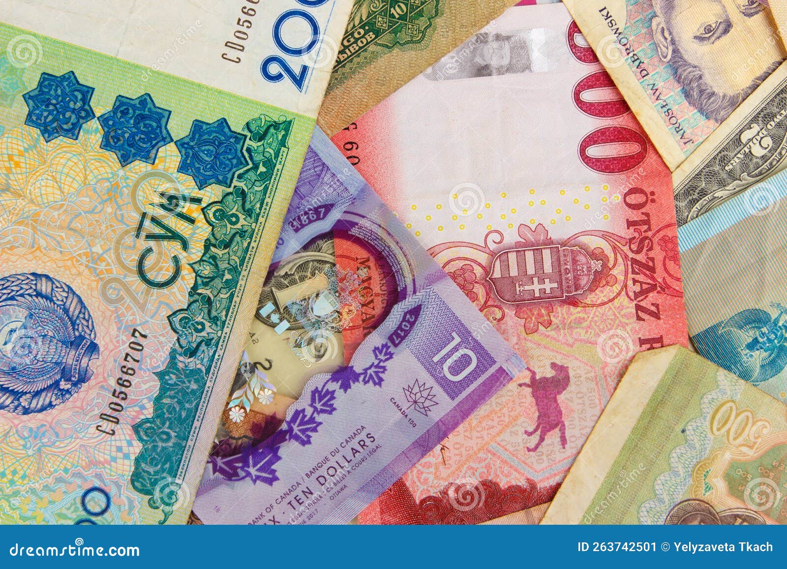 Background from Different Money Banknotes from All Over the World Stock ...