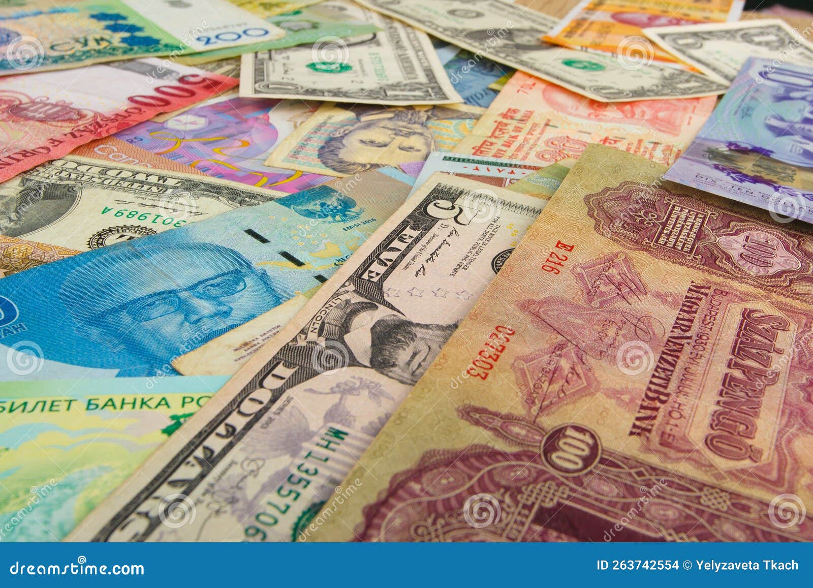 Background from Different Money Banknotes from All Over the World Stock ...