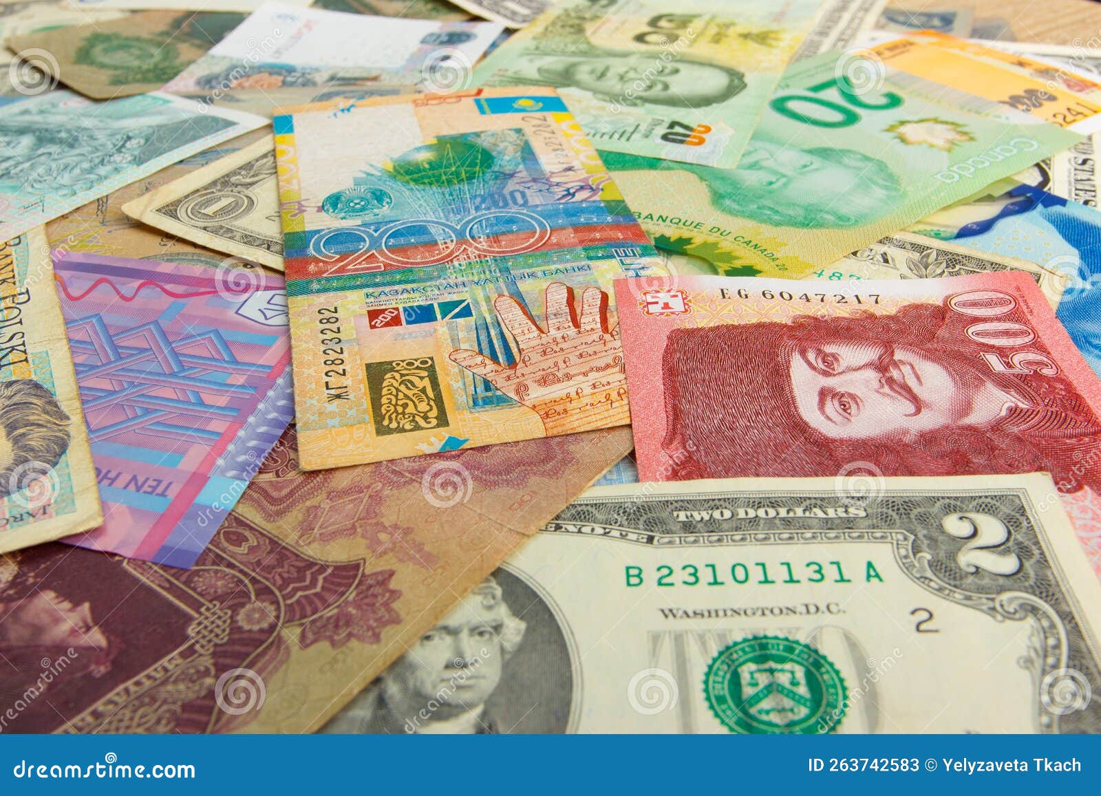 Background from Different Money Banknotes from All Over the World Stock ...
